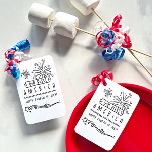 4th of July Gift Tag, God Bless America Printable Party Favor ...