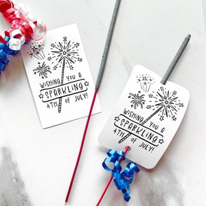 Printable Sparkler Holder, Fourth of July Sparkling Firework Label ...