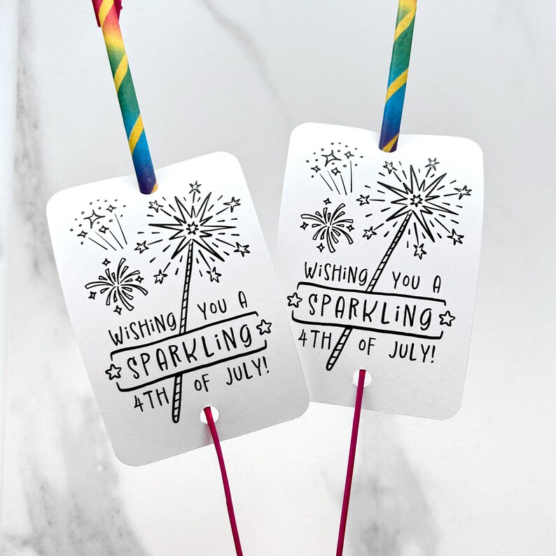 Printable Sparkler Holder, Fourth of July Sparkling Firework Label ...