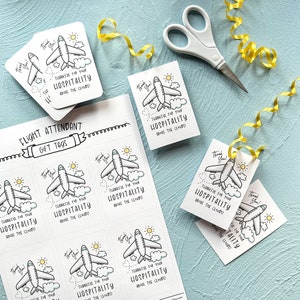 Printable Flight Attendant Gift Tag, Flight Crew Care Package Labels ...