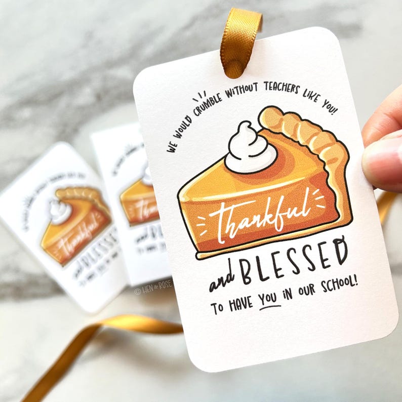Teacher Appreciation Gift Tag, Thankful Blessed Fall Thanksgiving ...
