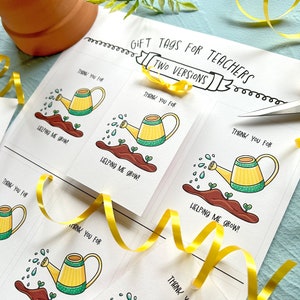 Printable Teacher Appreciation Gift Tags, Thank You for Helping Me Grow ...