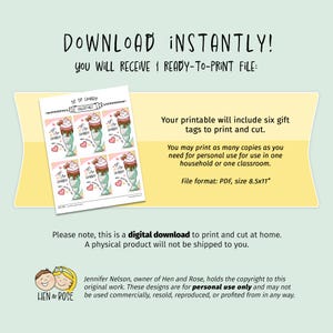 Sip Sip Hooray Valentines Day Card Printable, Silly Straw Gift Tag, Kid ...