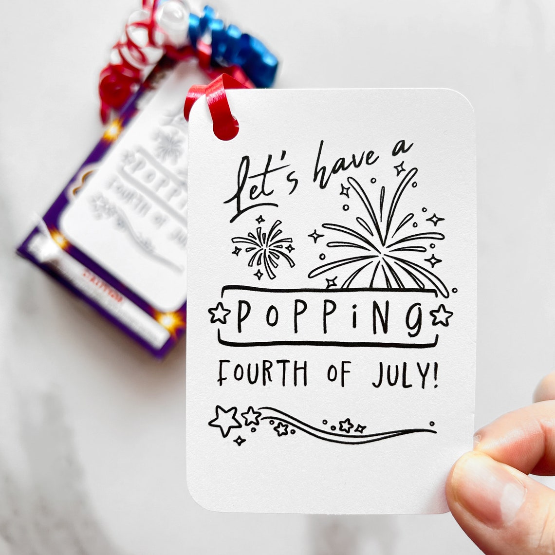 Printable Fourth of July Gift Tags, Poppers Pop Snappers Label ...