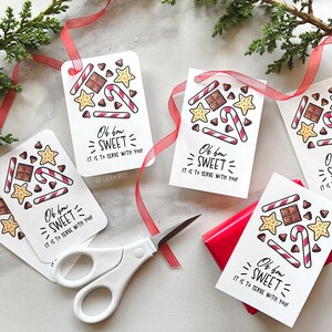 Volunteer Holiday Gift Tag, Candy Treats Printable Card, Nonprofit ...