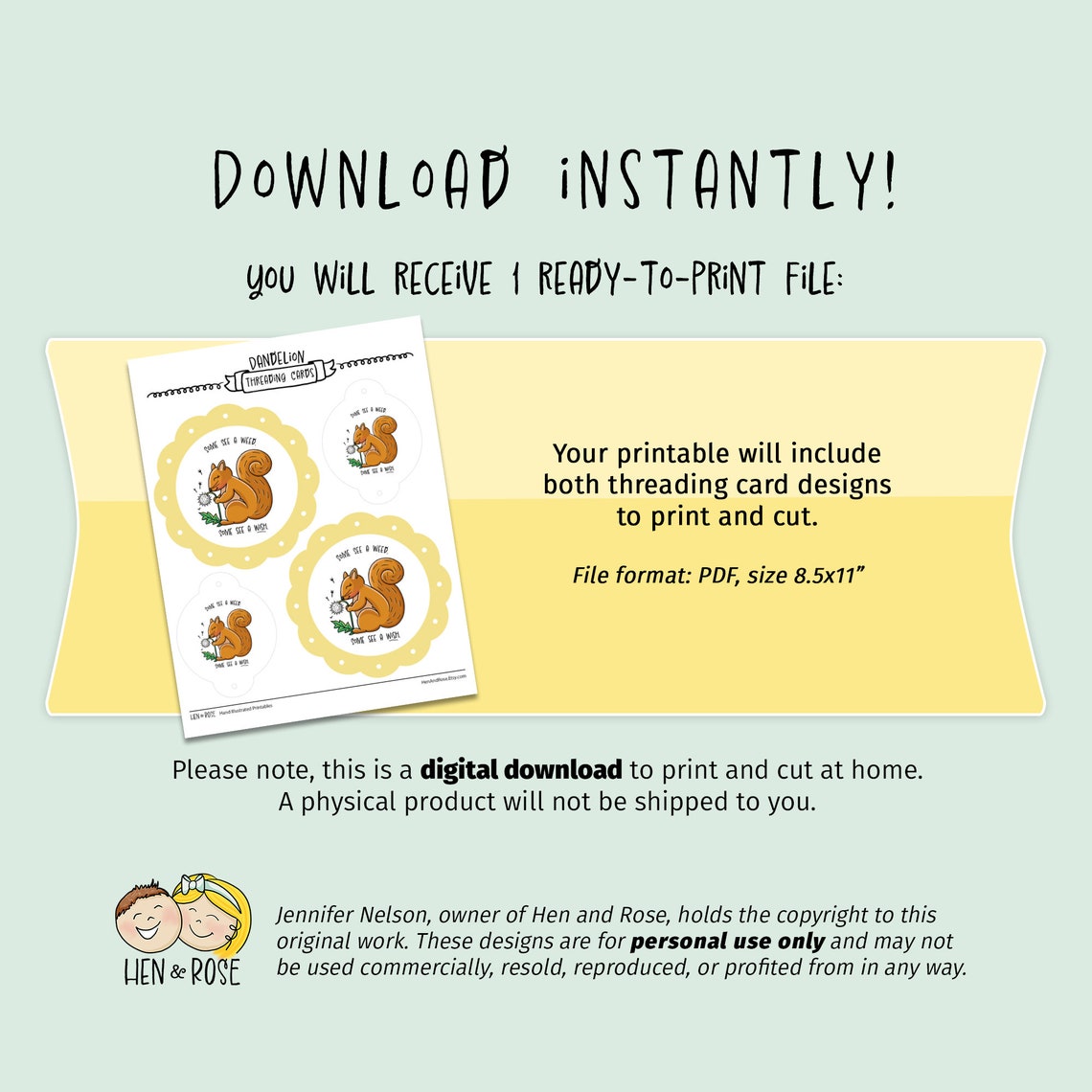 Dandelion Wish Threading Cards, Nature Walk Kids Activity, Montessori ...