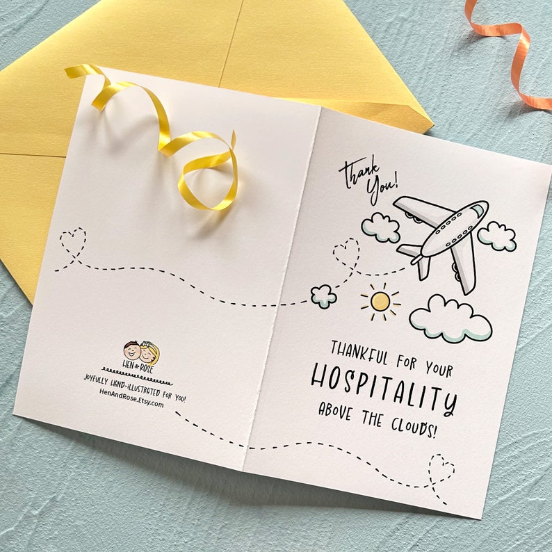Flight Crew Thank You Card Printable, Flight Attendant Care Package ...
