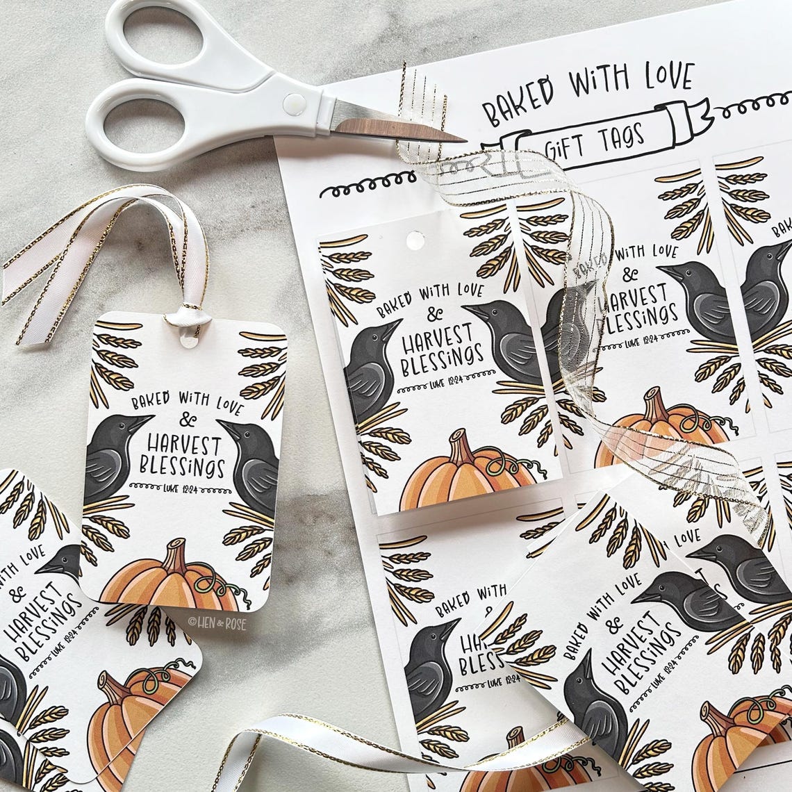 Christian Baked With Love Tag, Printable Harvest Blessings Homemade ...