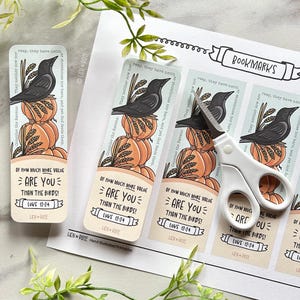 Fall Bible Bookmark Bundle Printable, Christian Quote Psalms 136 Luke ...