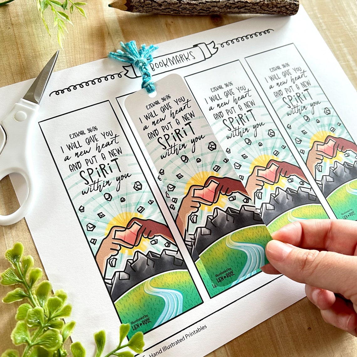 A New Heart Bible Bookmark Printable, Christian Quote From Ezekiel 36 ...