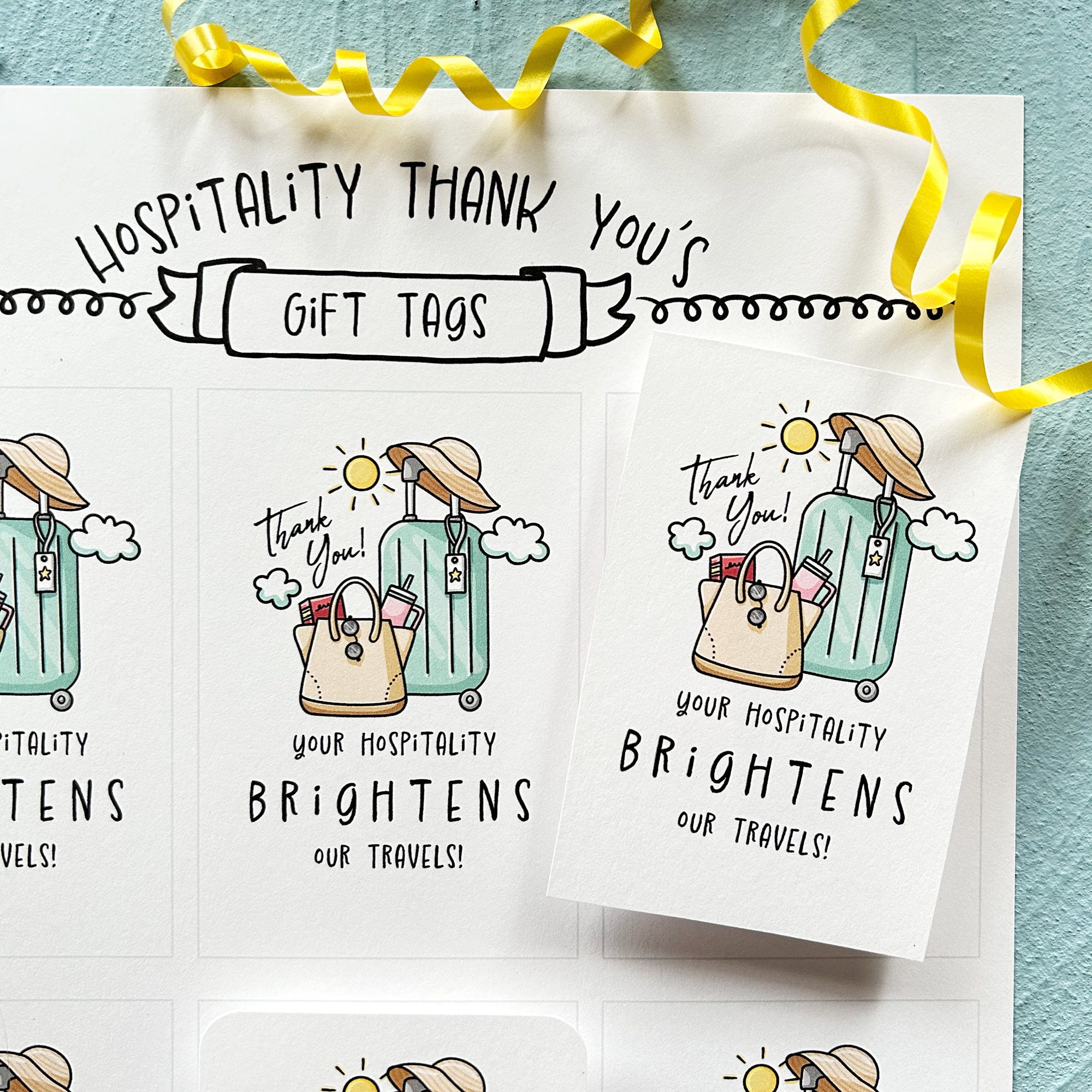 Printable Hospitality Gift Tag, Hotel Staff Flight Crew Care Package ...
