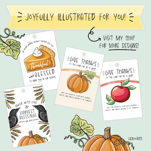 Teacher Appreciation Gift Tag, Thankful + Blessed Fall Thanksgiving ...