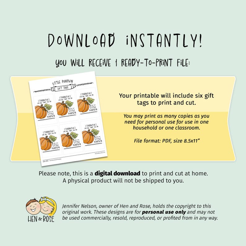 Printable Little Pumpkin Thank You Tag, Thanksgiving Fall Card for ...