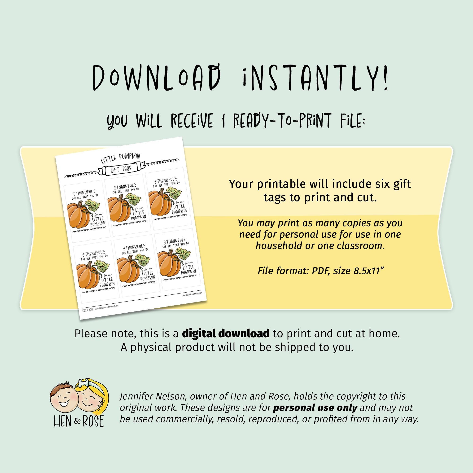 Printable Little Pumpkin Thank You Tag, Thanksgiving Fall Card for ...