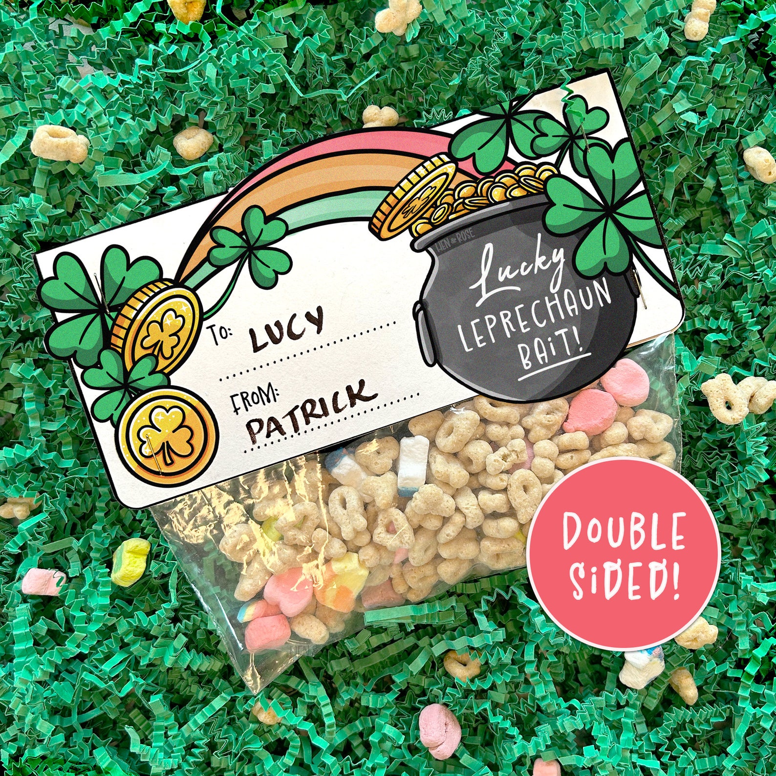 Leprechaun Bait Printable for Kids, St. Patricks Day Folding Tag for ...