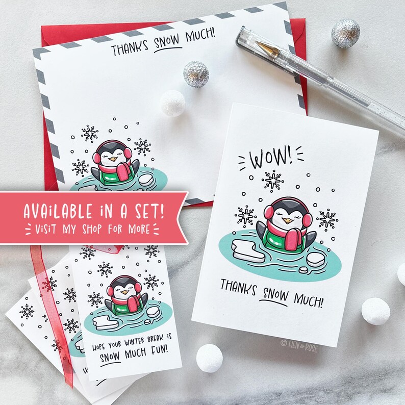 Snow Much Fun Penguin Tag, School Winter Break Printable Card for ...