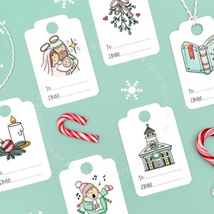 6 Christian Gift Tags, Traditional Christmas Holiday Season, Instant ...