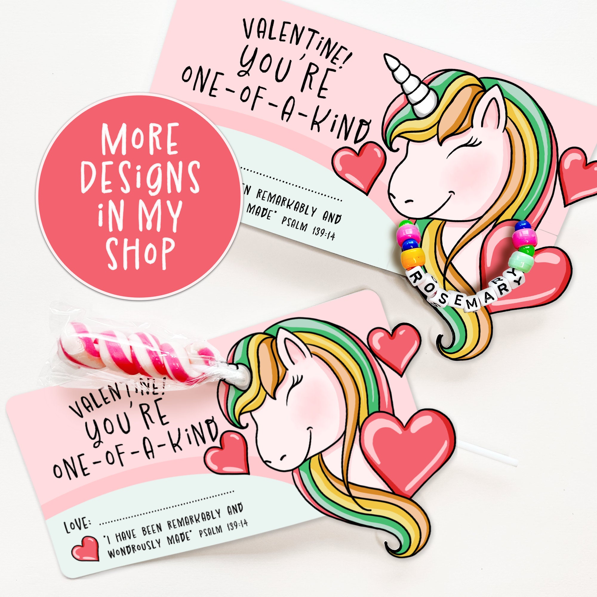 Tabby Cat Scrunchie Valentine Card for Kids, Christian Bible Verse ...