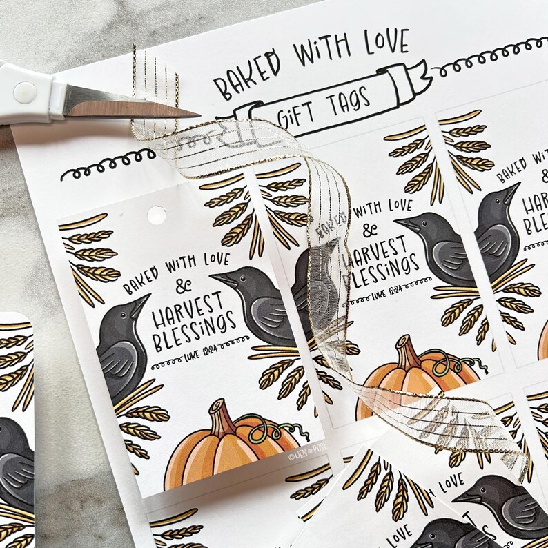 Christian Baked With Love Tag, Printable Harvest Blessings Homemade ...