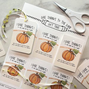 Give Thanks Bible Verse Printable Tag, Fall Thanksgiving Teacher ...