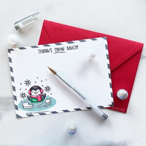 Thanks Snow Much Penguin Note Card PDF, Printable 5x7 Thank You ...