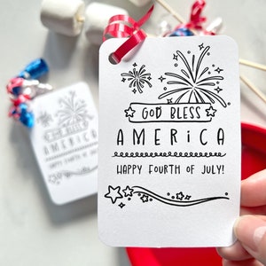 4th of July Gift Tag, God Bless America Printable Party Favor ...