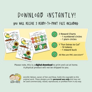 Kids Reward Chart Kit, Play Money Bucks Coupon & Tokens, Gardening ...