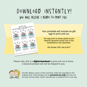 Snow Much Fun Penguin Tag, School Winter Break Printable Card for ...