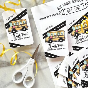Bus Driver Appreciation Gift Tags, Thank You Card From Bus Rider ...
