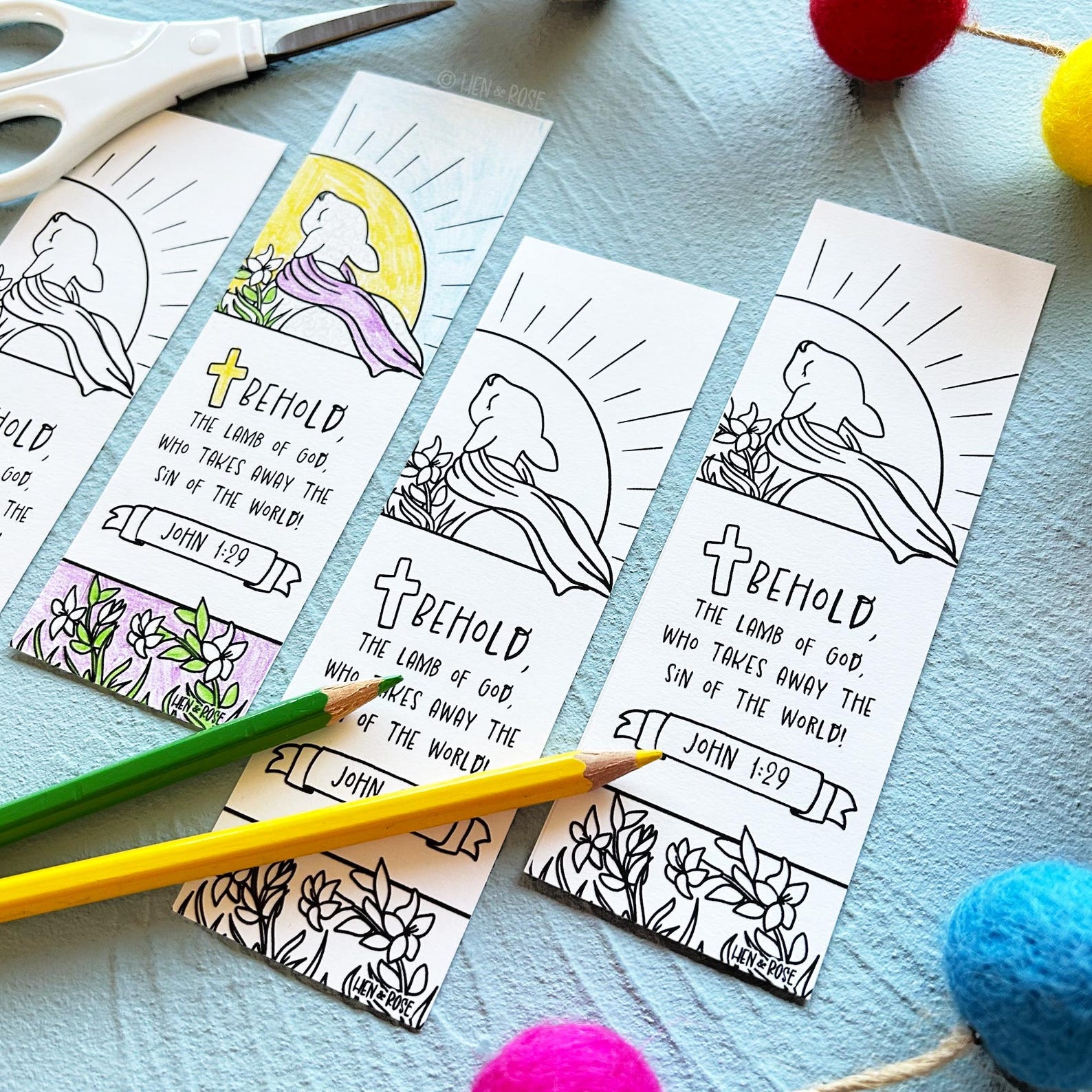 Lamb of God Coloring Bookmark Printable, Bible Quote John 1:29 ...