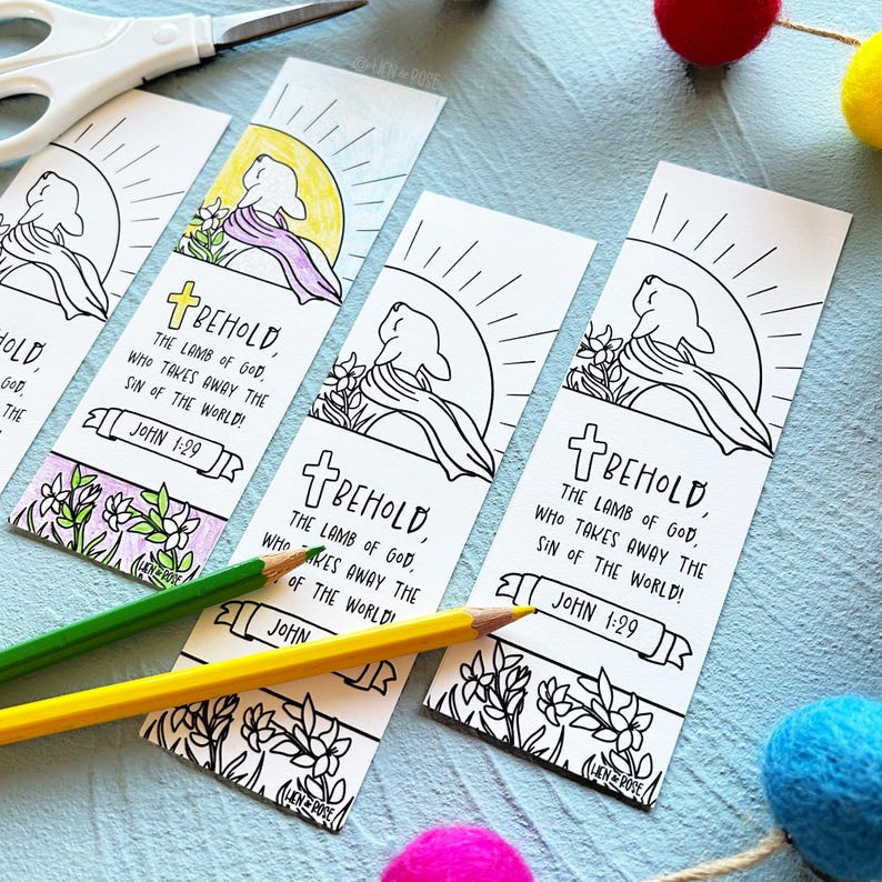 Lamb of God Coloring Bookmark Printable, Bible Quote John 1:29 ...