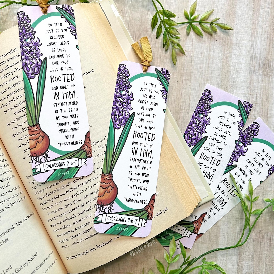 Rooted in Him Bible Bookmark Printable, Colossians 2:6-7 Scripture With ...