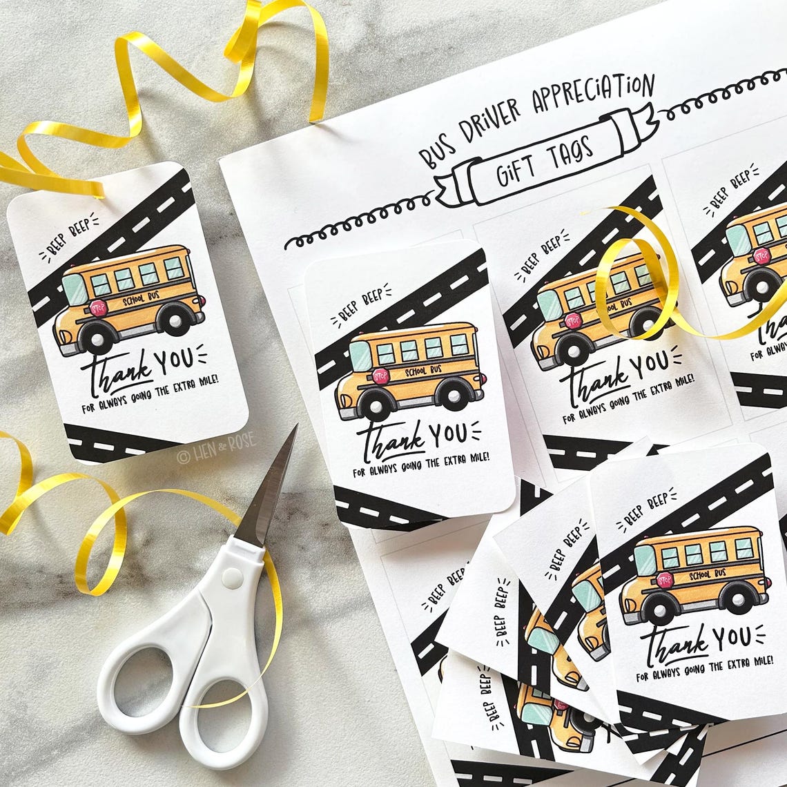 Bus Driver Appreciation Gift Tags, Thank You Card From Bus Rider ...