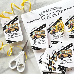 Bus Driver Appreciation Gift Tags, Thank You Card From Bus Rider ...