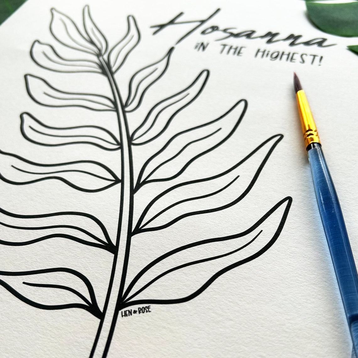 Palm Sunday Coloring Page, Hosanna in the Highest Art Print, Christian ...