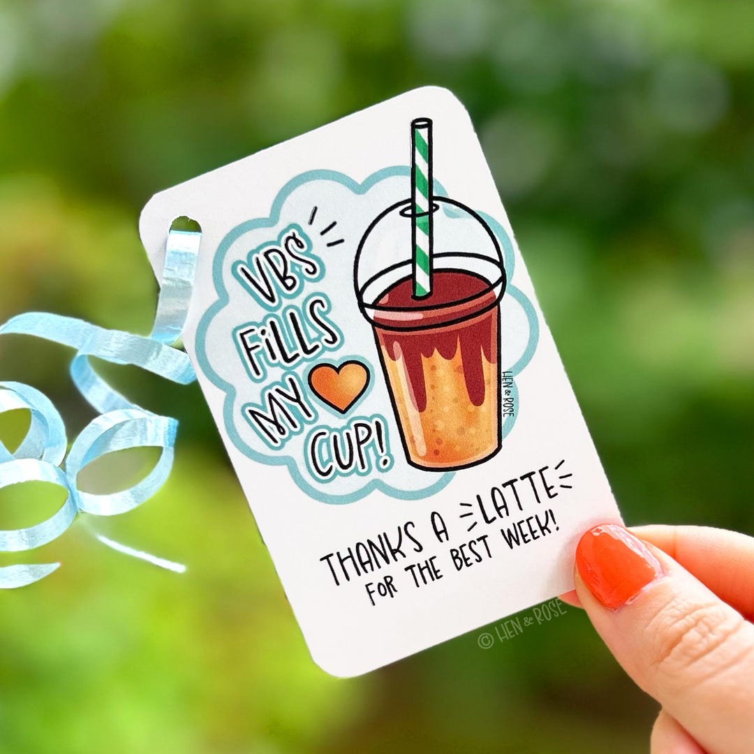 VBS Fills My Cup Printable Gift Tag, Thanks a Latte Vacation Bible ...