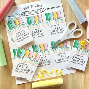 Printable Classroom Chalk Gift Tags, Back to School Orientation, First ...