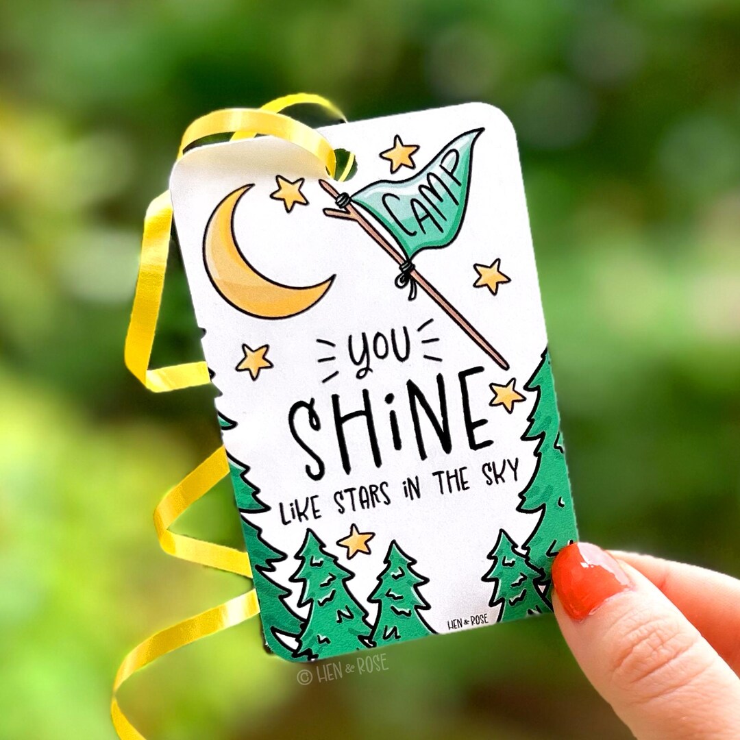 Camping Night Sky Printable Gift Tag, You Shine Like Stars in the Sky ...
