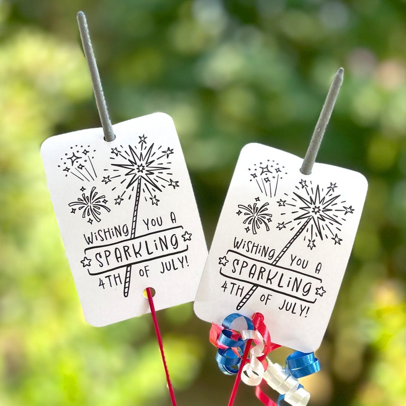 Printable Sparkler Holder, Fourth of July Sparkling Firework Label ...