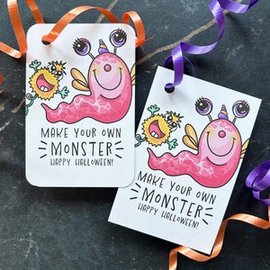 Make Your Own Monster Tag, Printable Non-candy Halloween Gift Idea ...