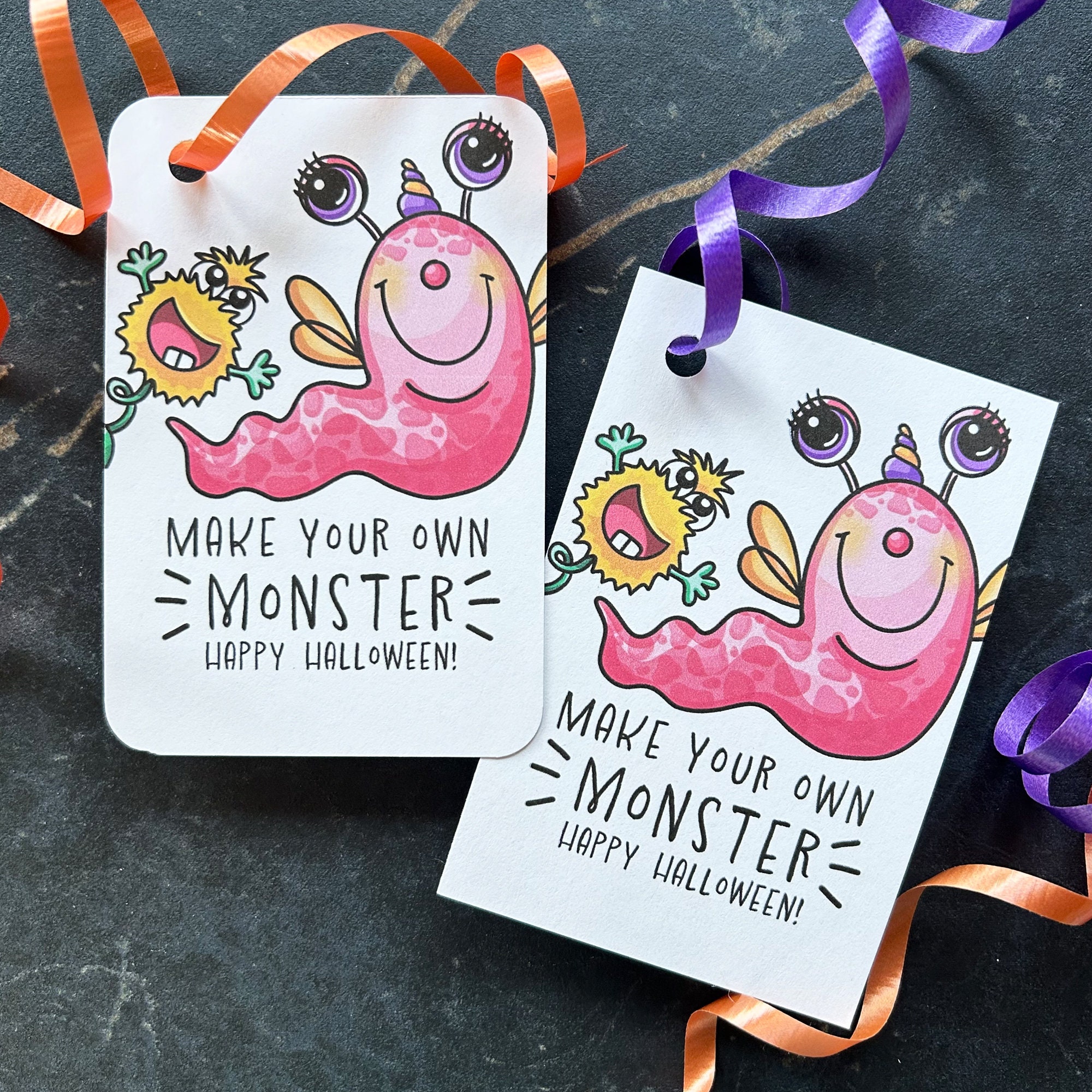 Make Your Own Monster Tag, Printable Non-candy Halloween Gift Idea ...