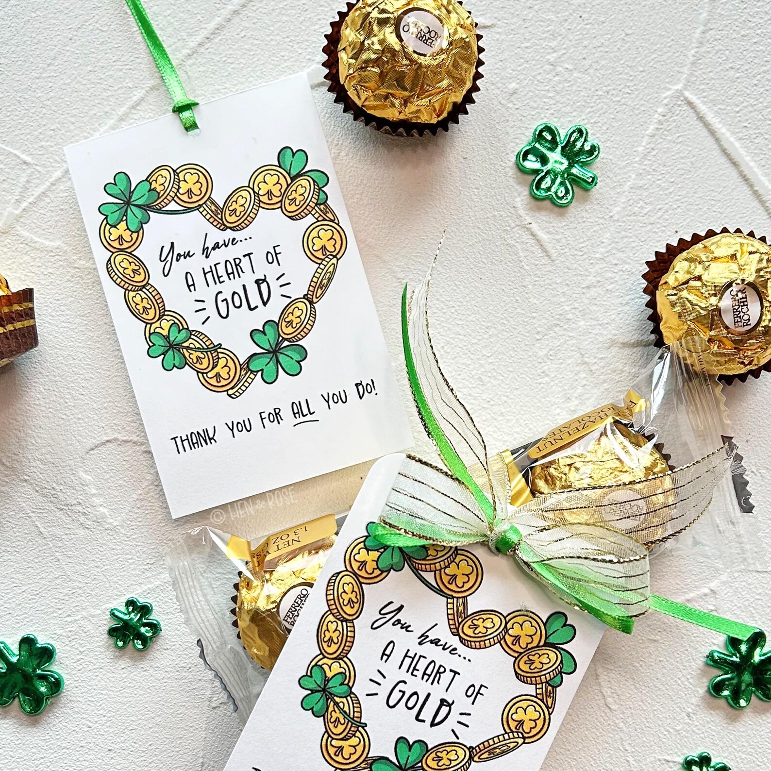 Cute St. Patricks Day Card Printable, Heart of Gold Gift Tag, Teacher ...