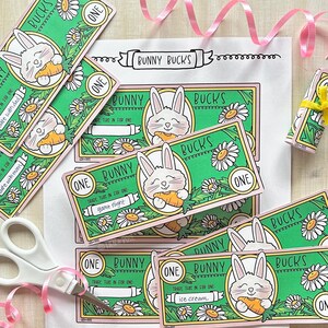 Write-in Easter Bunny Bucks, Printable Easter Gift for Kids, Cute ...