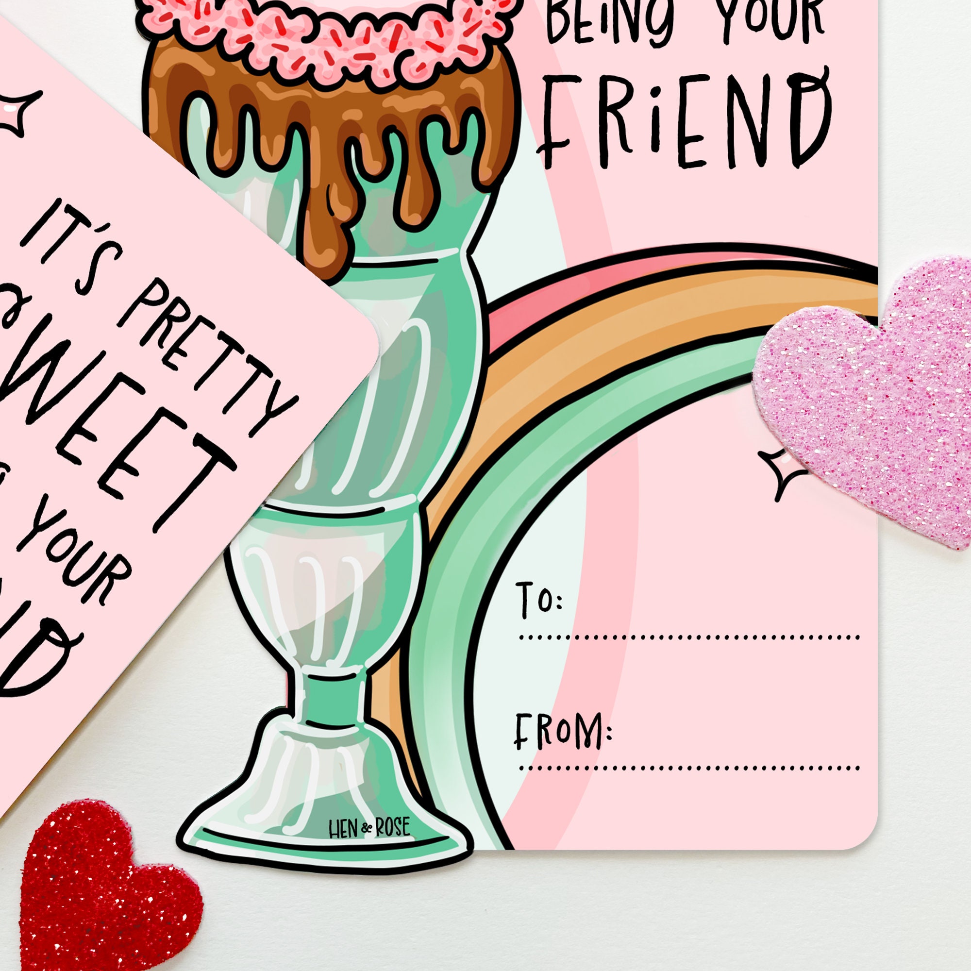 Sweet Birthday Party Favor Tag for Kids, Crazy Straw Valentine Card ...