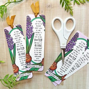 Rooted in Him Bible Bookmark Printable, Colossians 2:6-7 Scripture With ...