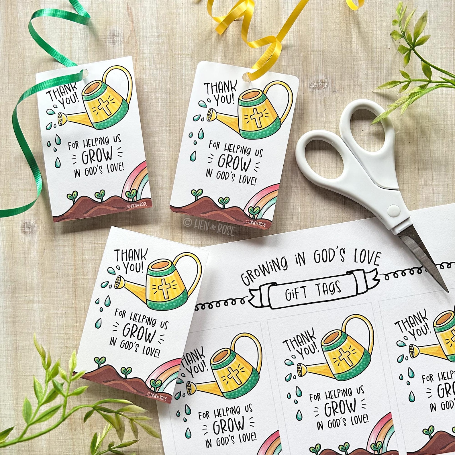 Christian Teacher Appreciation Printable Plant Gift Tag, Thank You for ...