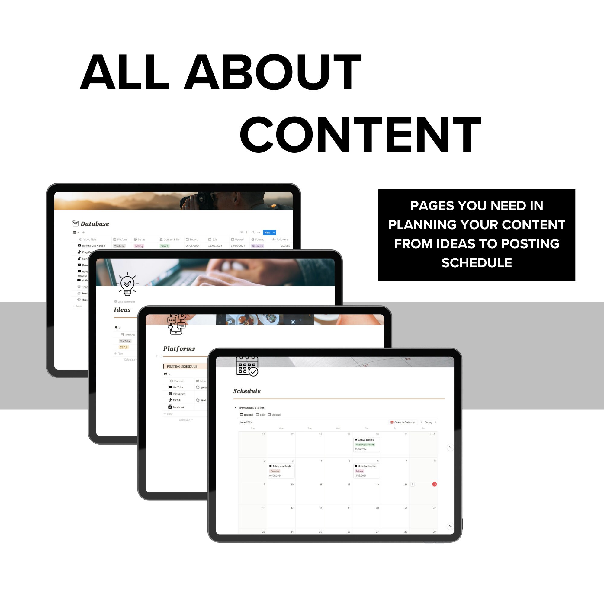 Notion Template for Content Creators Digital Creators Vloggers, Content ...