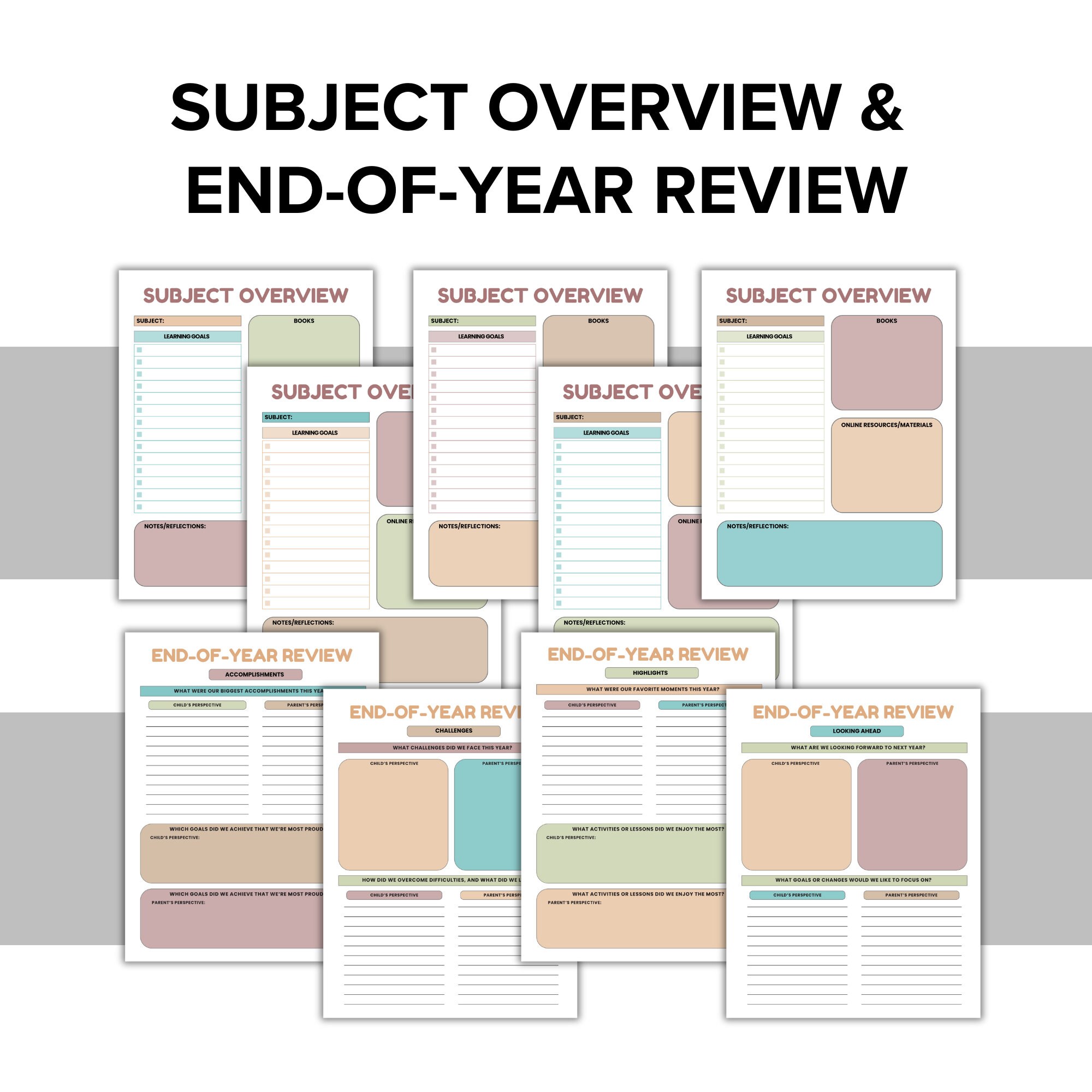 Kids Homeschool Planner 2025 Printable, Homeschool Organizer ...