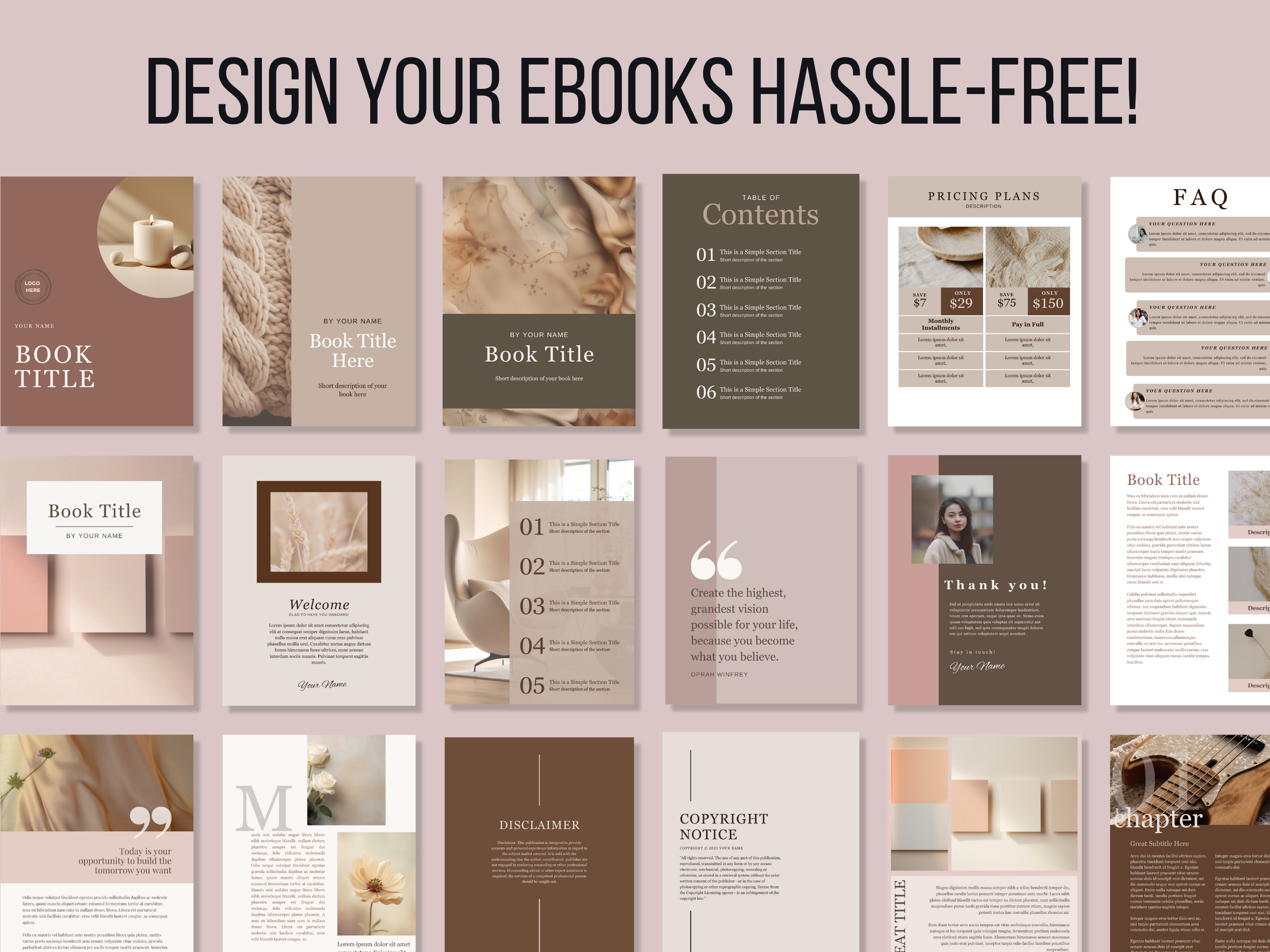 Ebook Template Editable in Canva, Editable Ebook, Aesthetic Ebook ...
