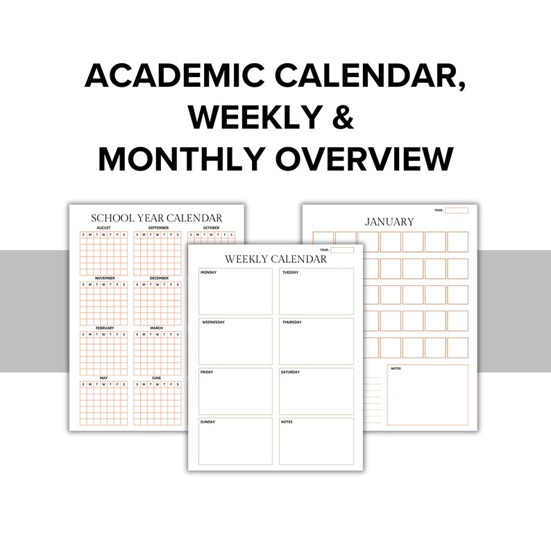 Printable Student Planner, College Planner 2024, Student Agenda ...